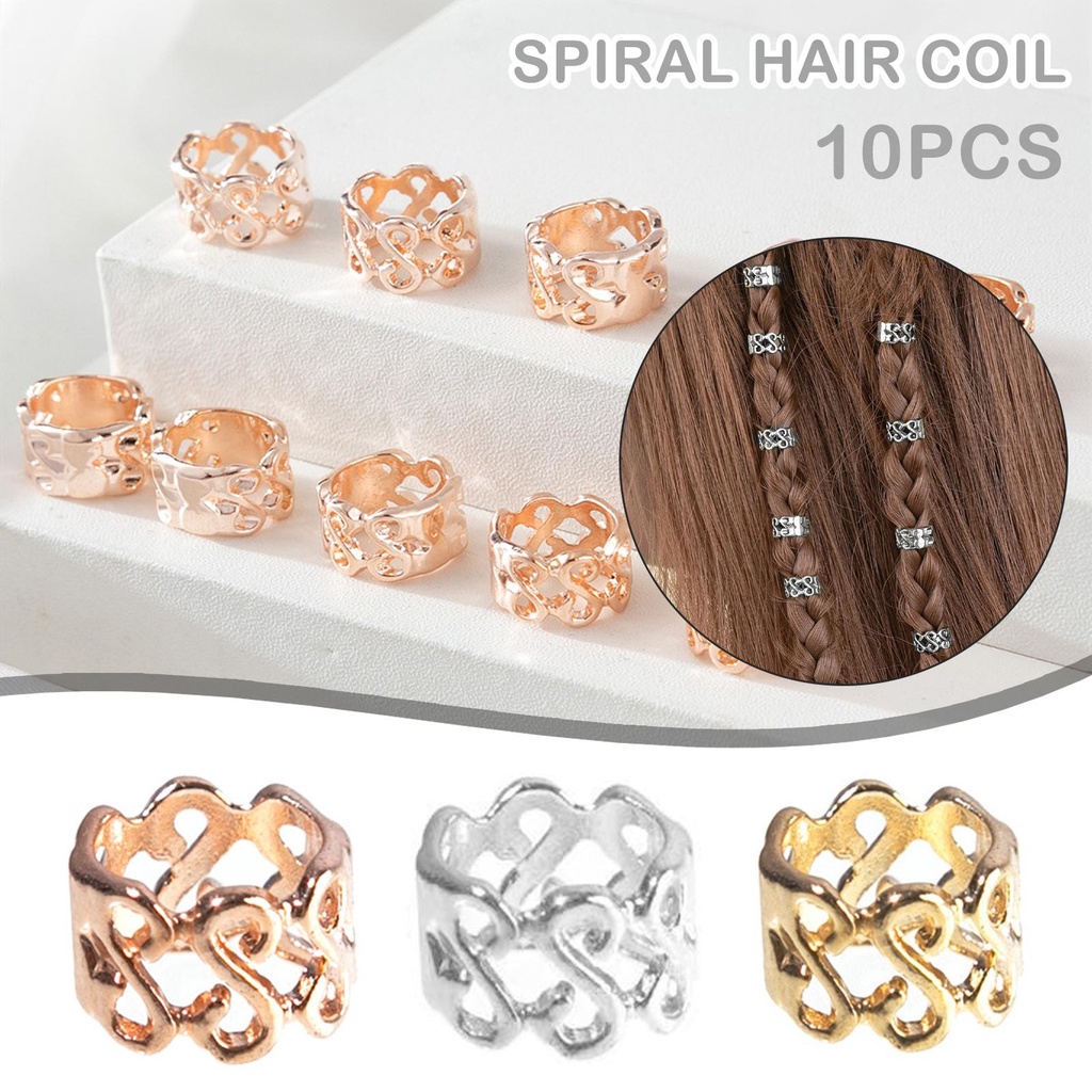 10 Pcs Hair Braid Rings Adjustable Extension Braids Cuff Clip Hole ...