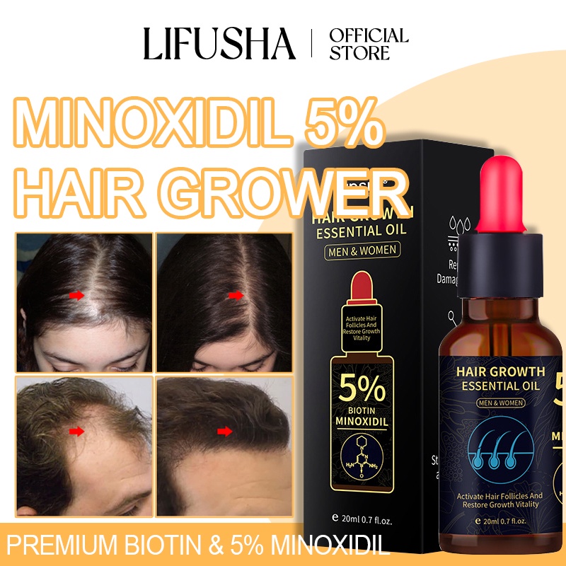 Lifusha Minoxidil 5 Hair Grower Serum Biotin Minoxidil Hair Grower