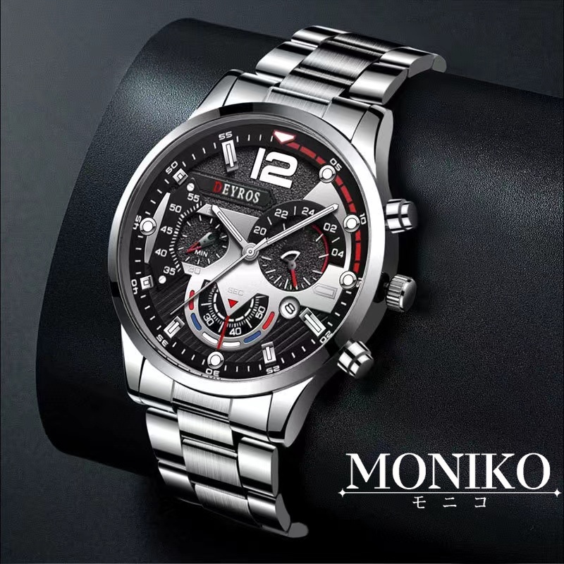 MONIKO Watch For Men Waterproof Mens Watches Stainless Silver Luminous ...