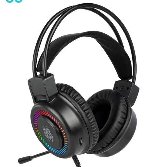 RGB Dual Headband Wired Gaming Headsets with 3.5mm Mic and Audio Jack ...