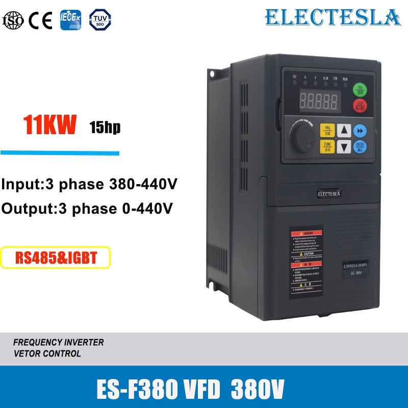 15hp VFD 3-phase 380V Spindle Motor Variable Frequency Drive Vector ...