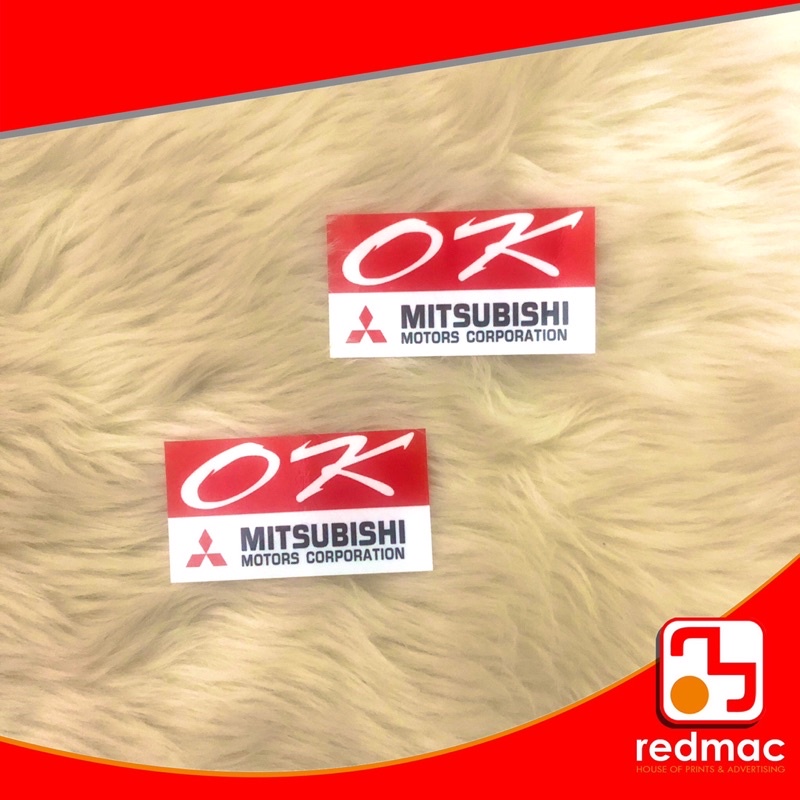 OK Mitsubishi Laminated Sticker 2pcs | Shopee Philippines