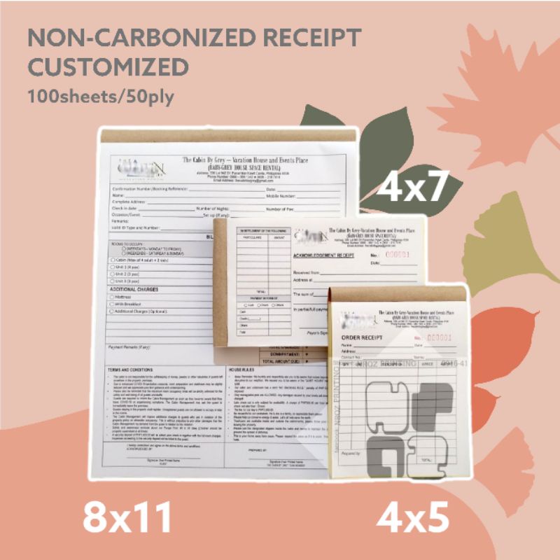 NON CARBONIZED - CUSTOMIZED FORM AND RECEIPTS | Shopee Philippines