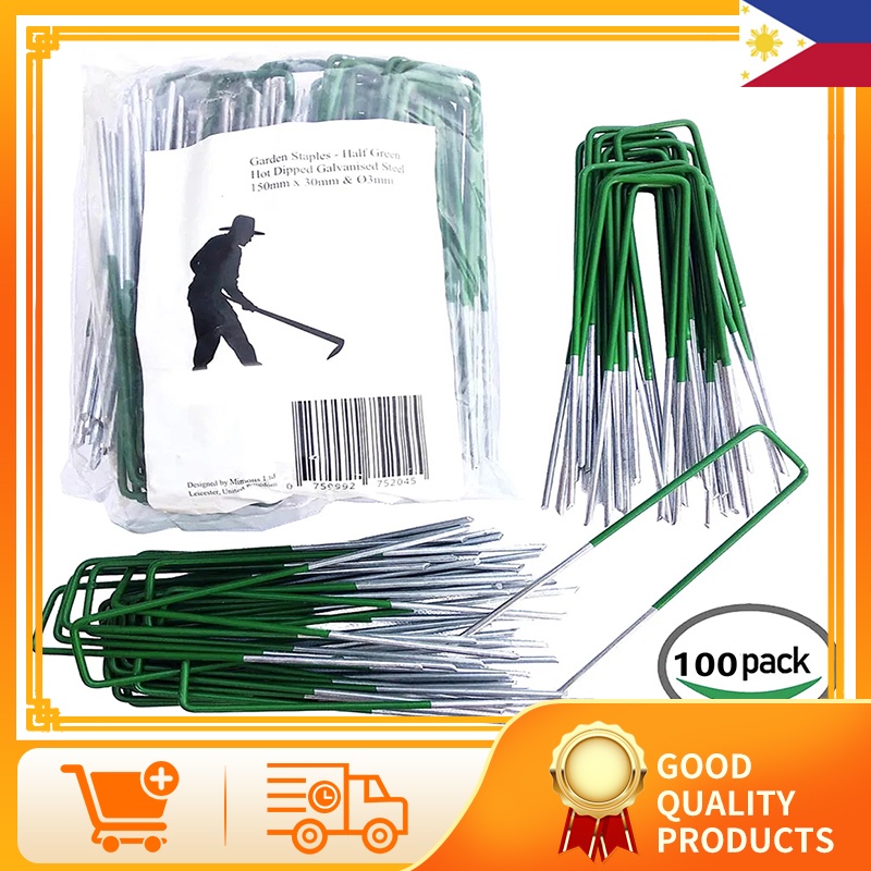 U-Shaped Garden Ground Grass Lawn Turf Galvanised Pegs Staples ...