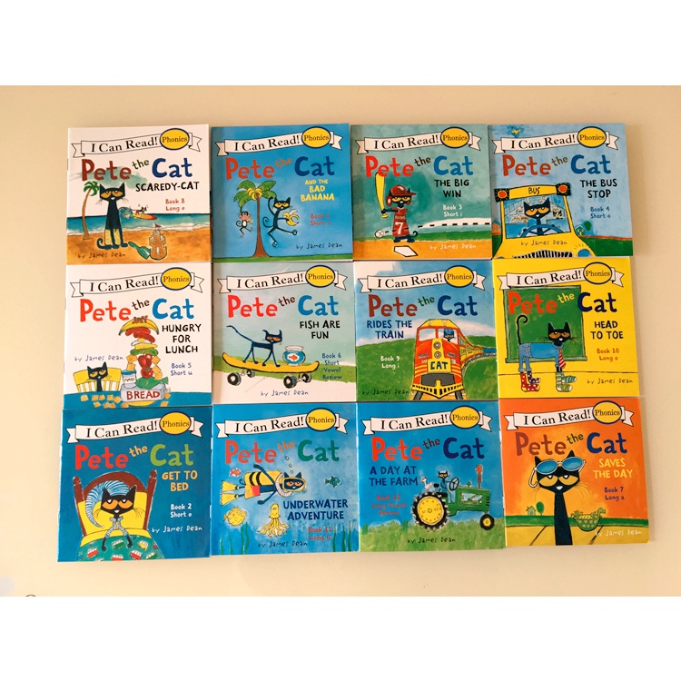 Pete The Cat I Can Read Phonics Picture Book Kids Learning Short Vowel ...