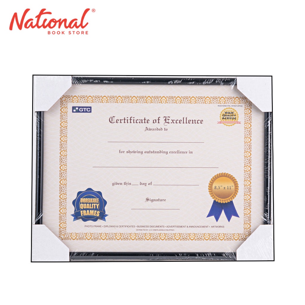 GTC Certificate Frame Gl-811 8.5x11 inches PVC - Gifts - Frames ...