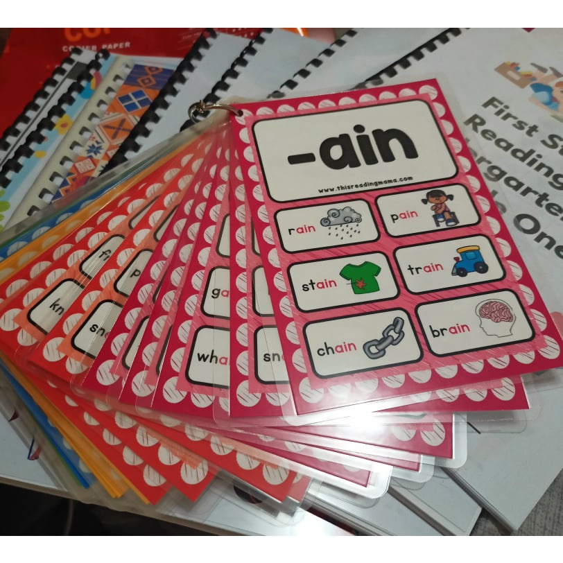 ☂♨ Reading flashcards LONG Vowels Word Family Cards laminated for kindergarten and preschoolers ...
