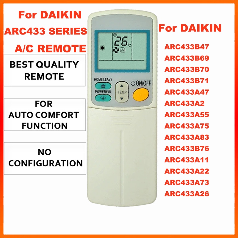 New Daikin Aircon Remote Control ARC433 Daikin Air Conditioner Remote Control ARC433 ARC433A1 ...