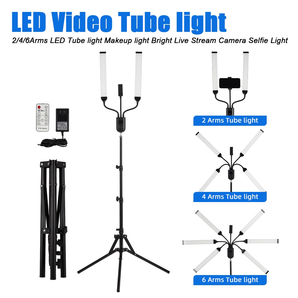 Selens Photography Light 2/4/6 Arms Studio LED Video Light Makeup Fill ...