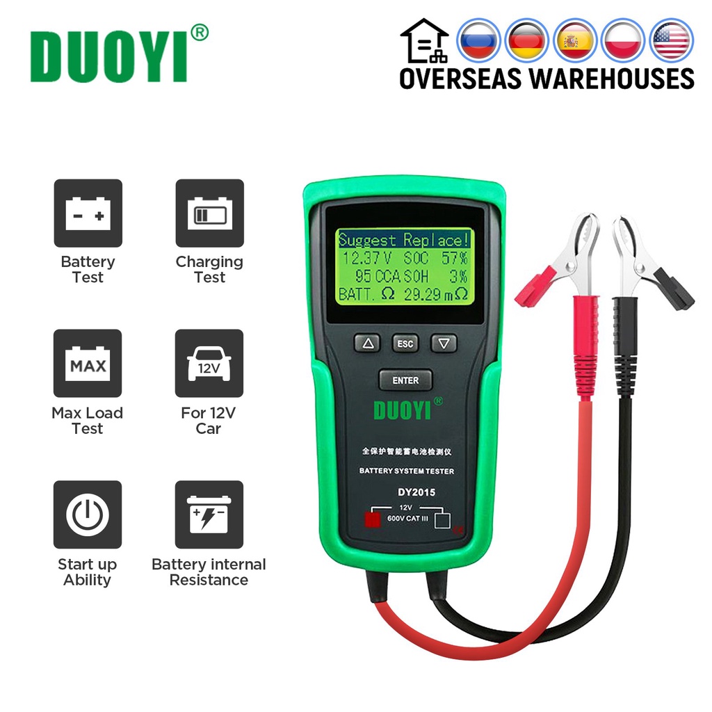 Dy2015 Car Battery Test 12v Cold Cranking Amps Capacity Resistance
