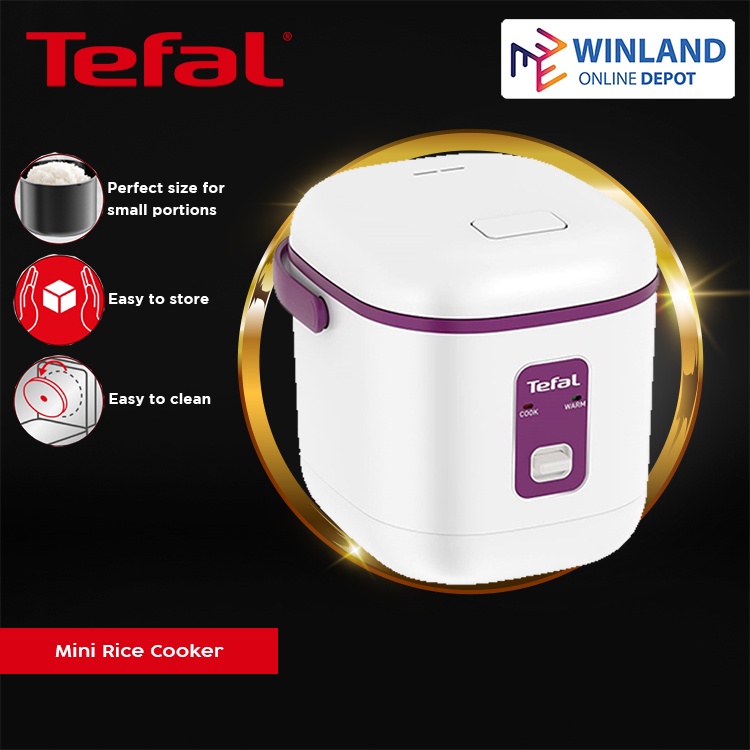 Tefal by Winland Mini Rice Cooker RK1721 0.4L 2Cups NonStick Pot, Easy ...