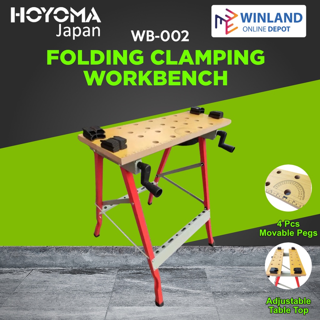 Hoyoma japan by Winland Folding Clamping WorkBench with Movable Pegs WB ...
