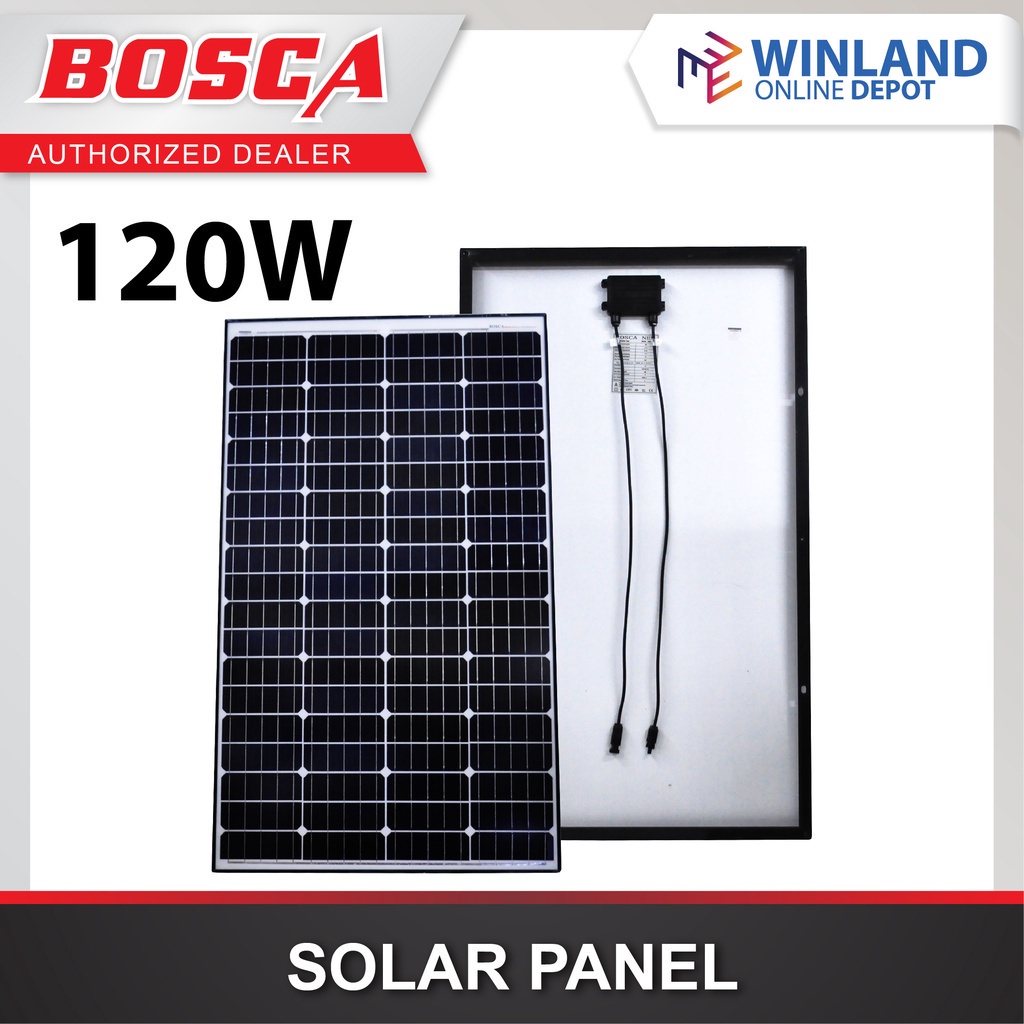 Bosca by Winland Solar Panel Mono 120Watts 12 Volt Solar Module Solar ...