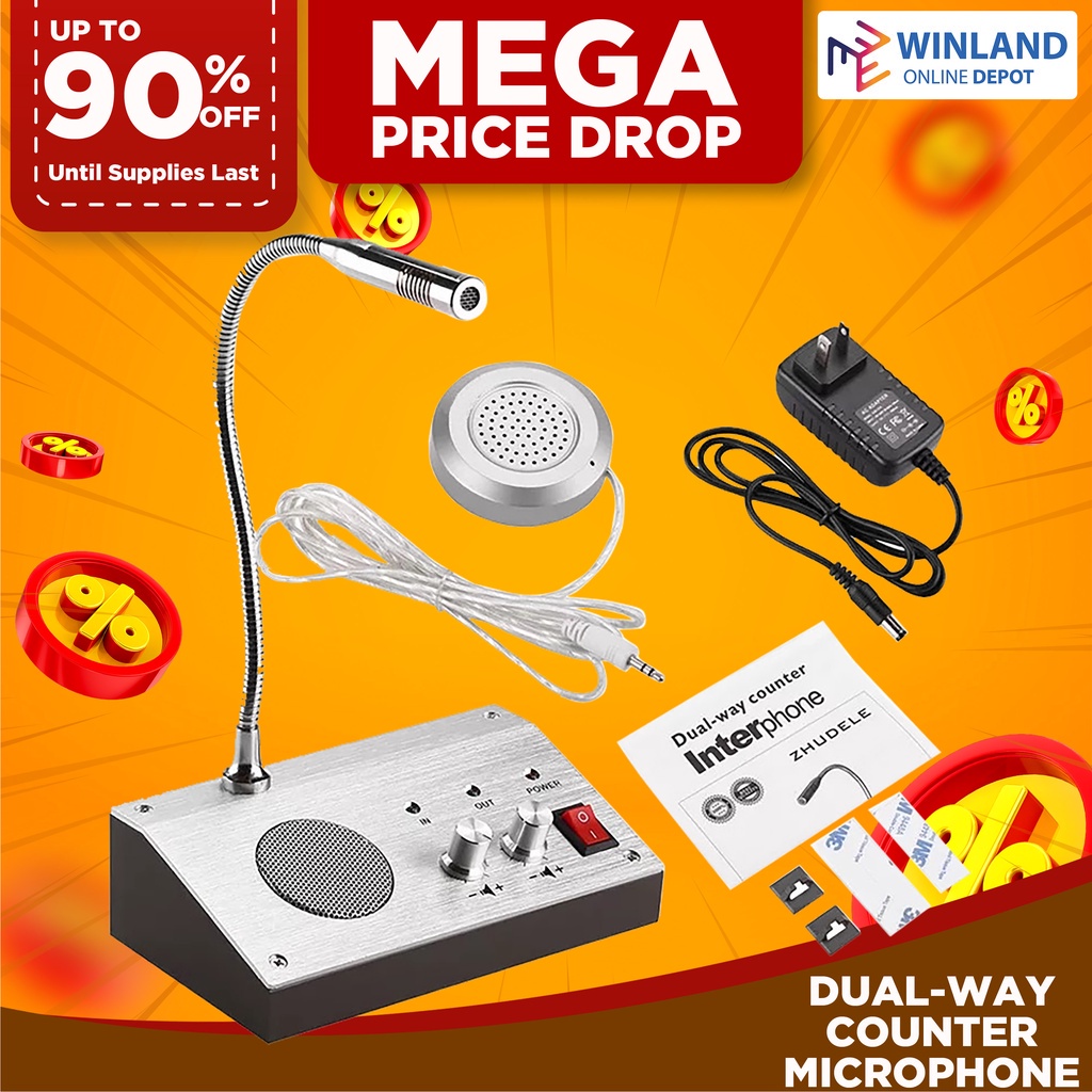 [4259]Winland Dual-way Counter Interphone Microphone Intercom for Bank ...