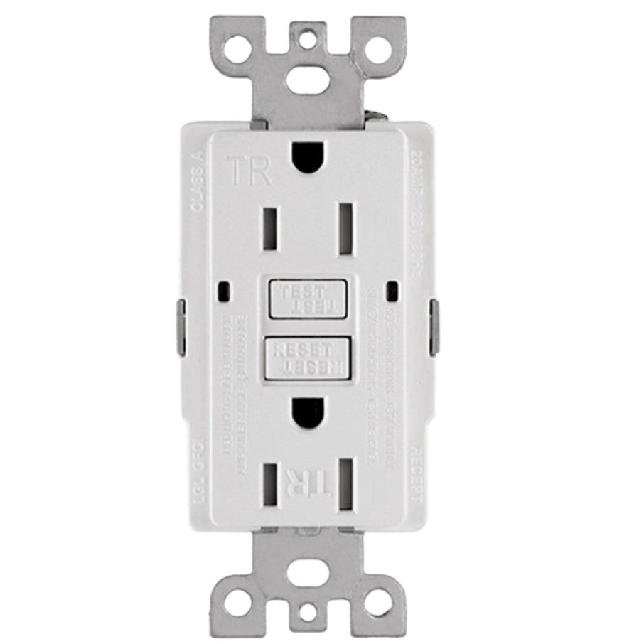 American Smart Socket Self Test Duplex 15Amp 125V GFI TR Tamper ...