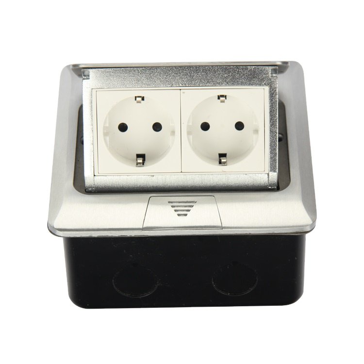 EU 250V 16A Aluminum Plate Duplex Floor Flush Mounted Pop Up Power ...