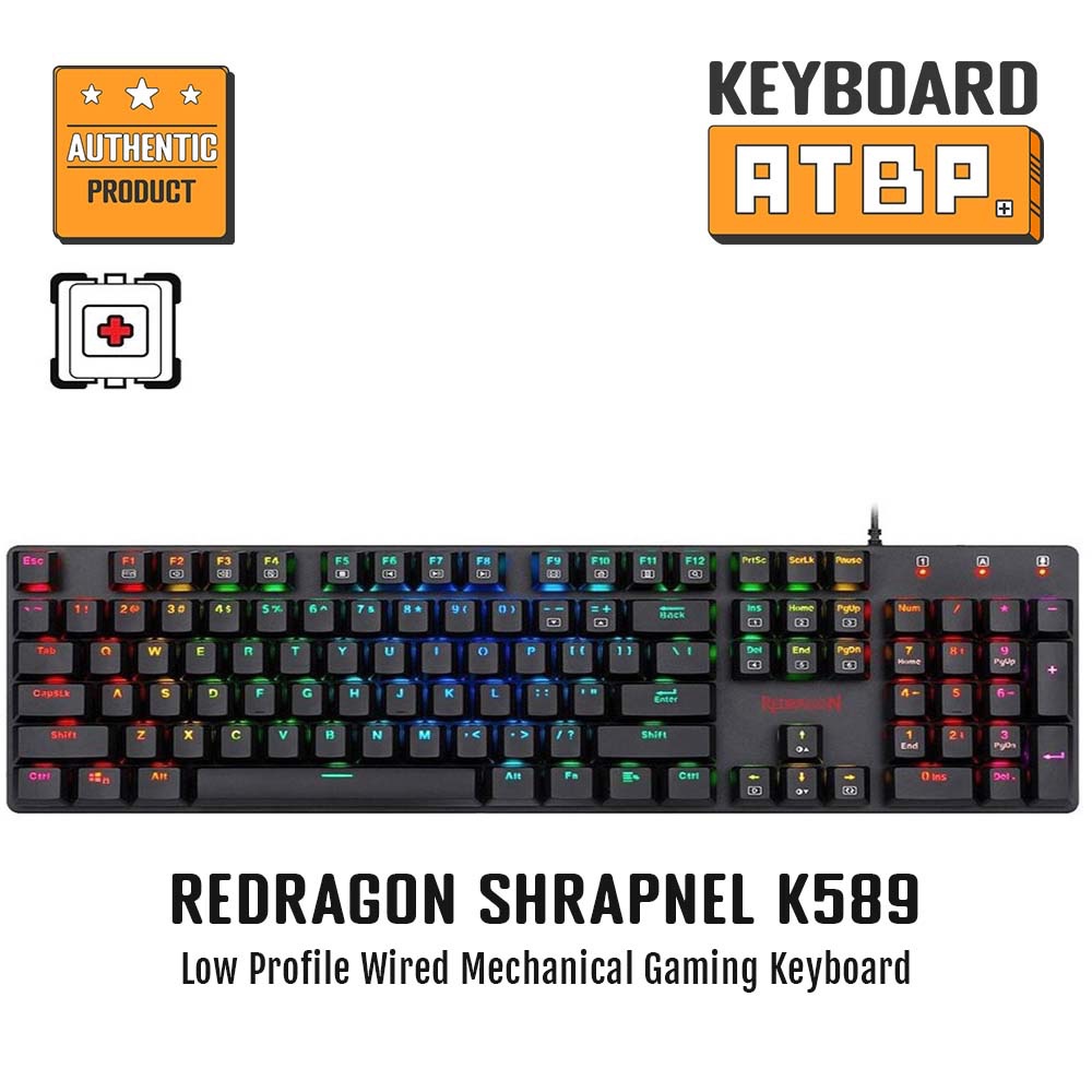 Redragon Shrapnel K589 Low Profile Wired Mechanical Gaming Keyboard ...