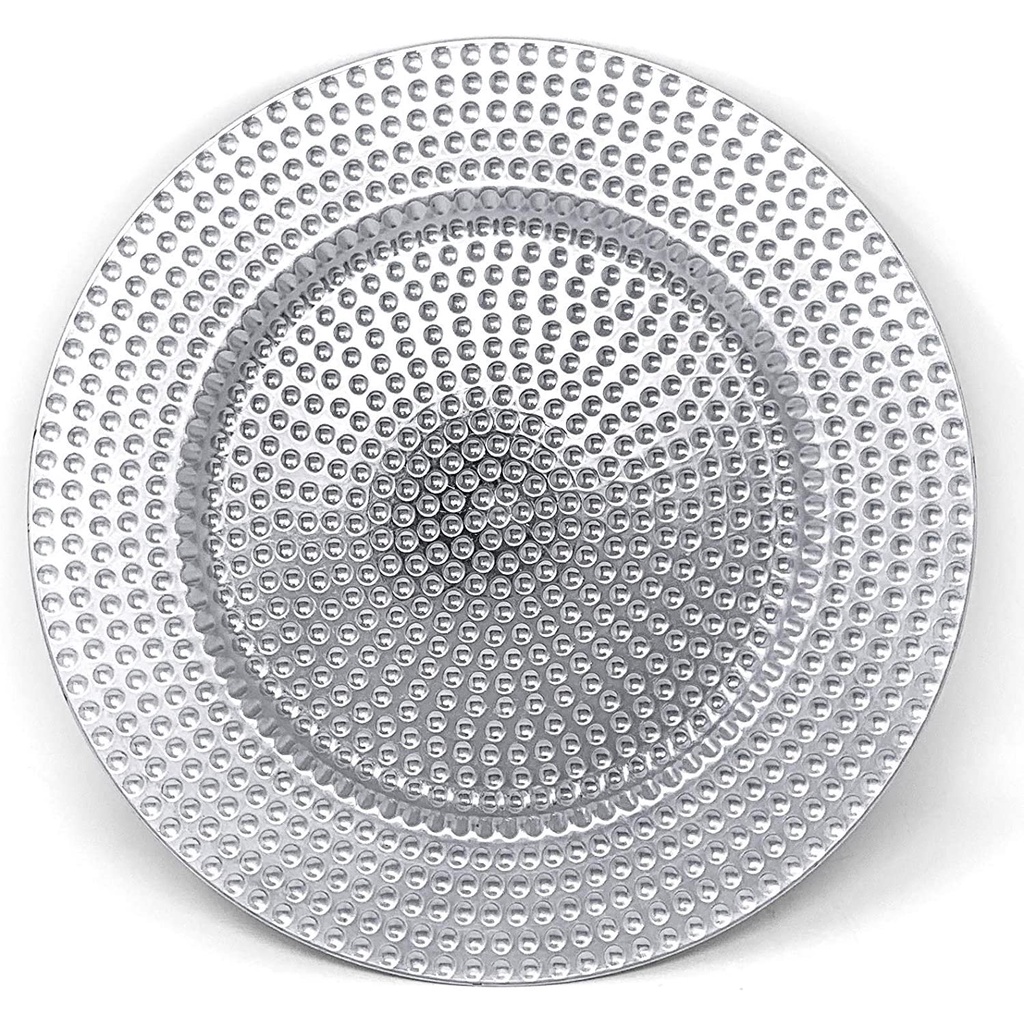 Bulk 13 Inch Classic Sliver Round Plastic Charger Plate Wedding ...