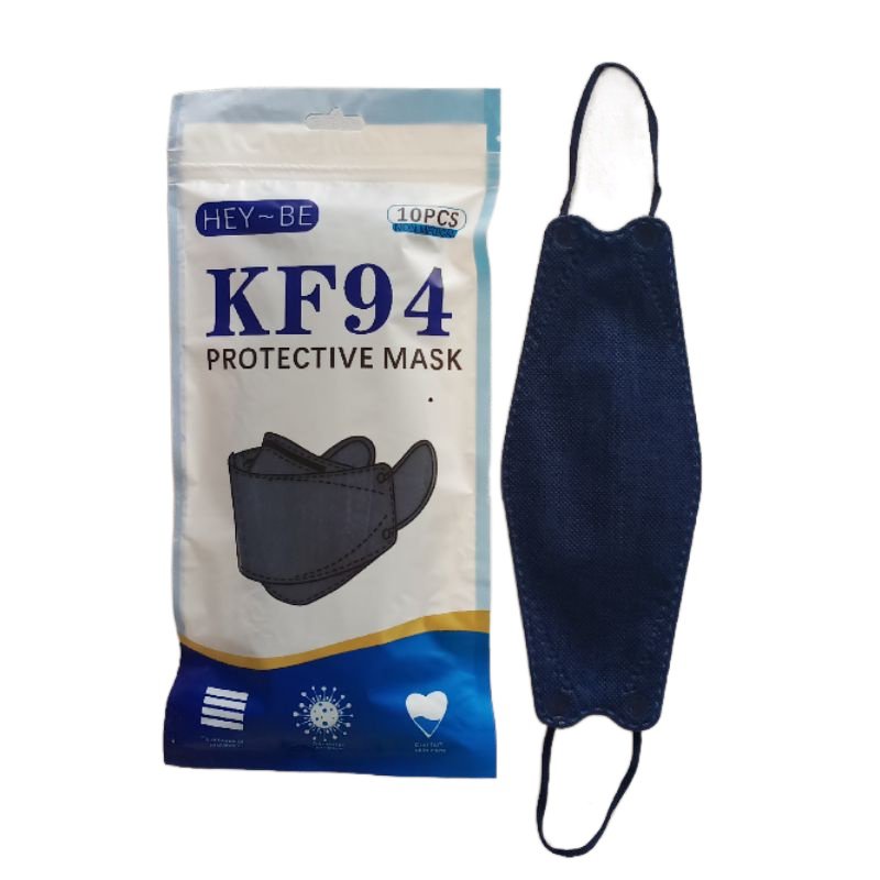 NAVY BLUE KF94 10/50/100 PCS BLACK KF94 FACE MASK 3LAYER NON-WOVEN ...