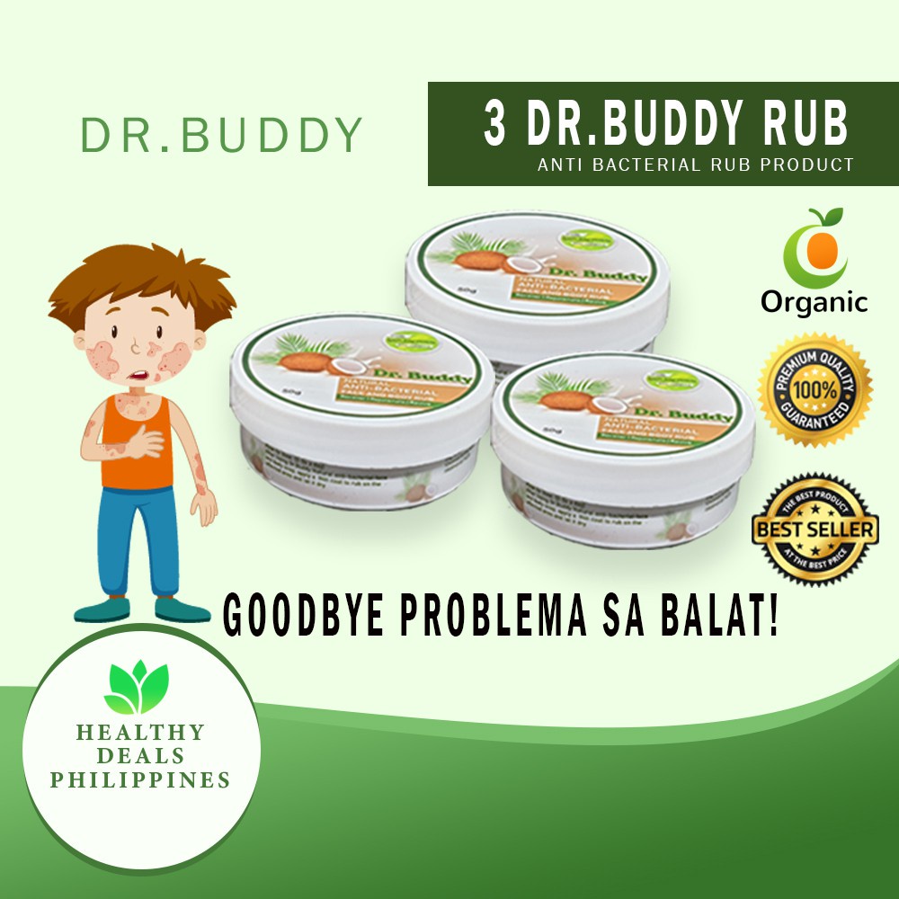 ⊕ 3 Jar of Dr.Buddy Rub 50g | Anti-Bacterial Rub | Good For Skin Problem | From Coconut Protein ...