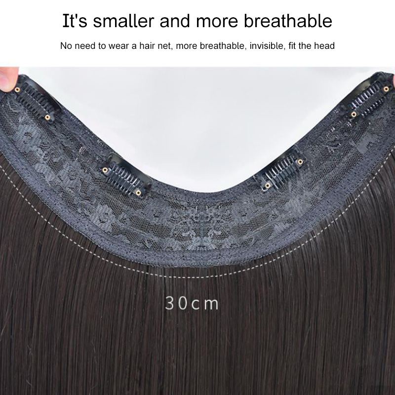 Wig Long Curl U-shaped Big Wave Fluffy One Piece Invisible Wool Curl ...