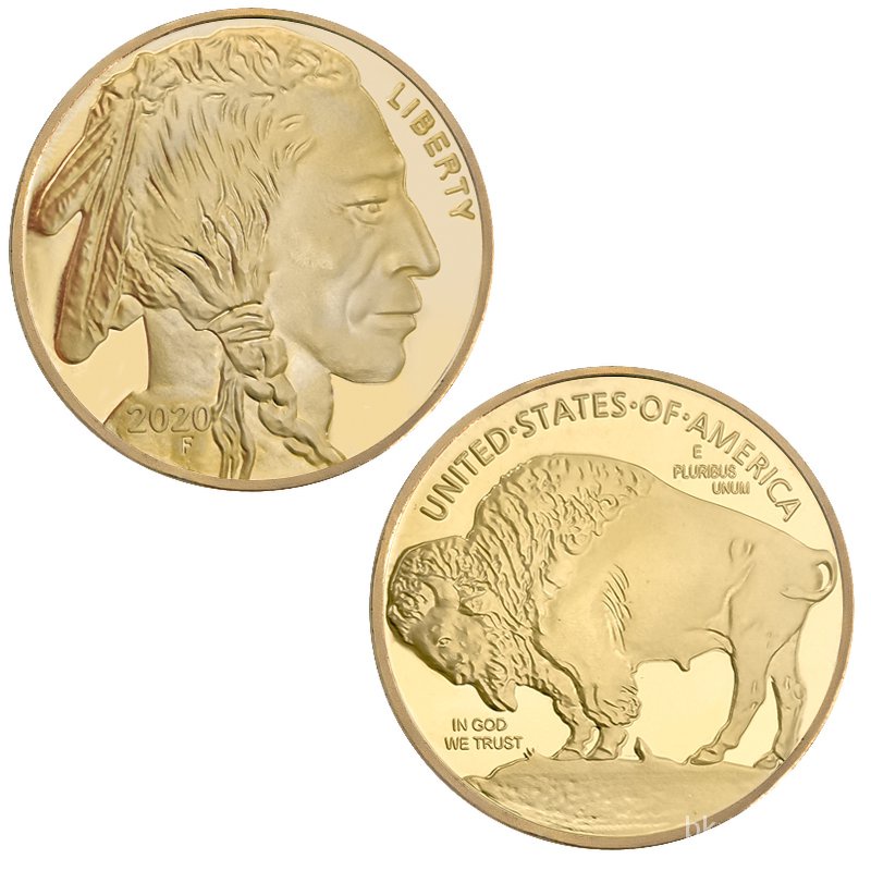 United States of America Buffalo Coin Gold Plated Indian Commemorative ...