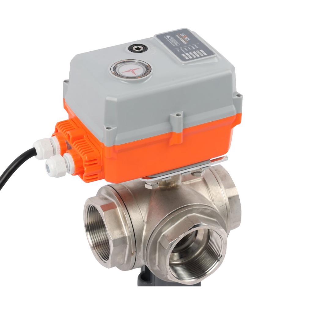 Three way electric motorized 3-way ball valve Stainless Steel 240v ...