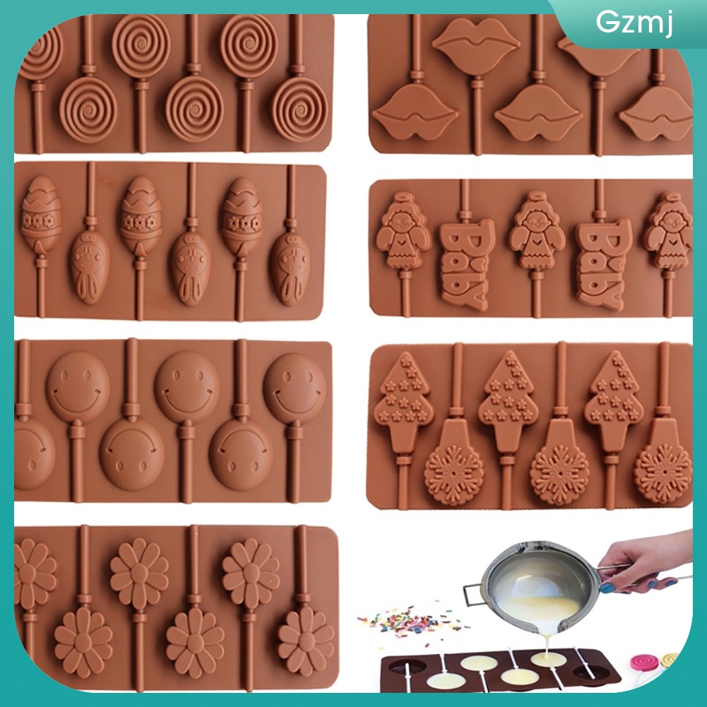 Gz Lollipop Silicone Mold Chocolate Cake Fondant Cookie Mould DIY ...