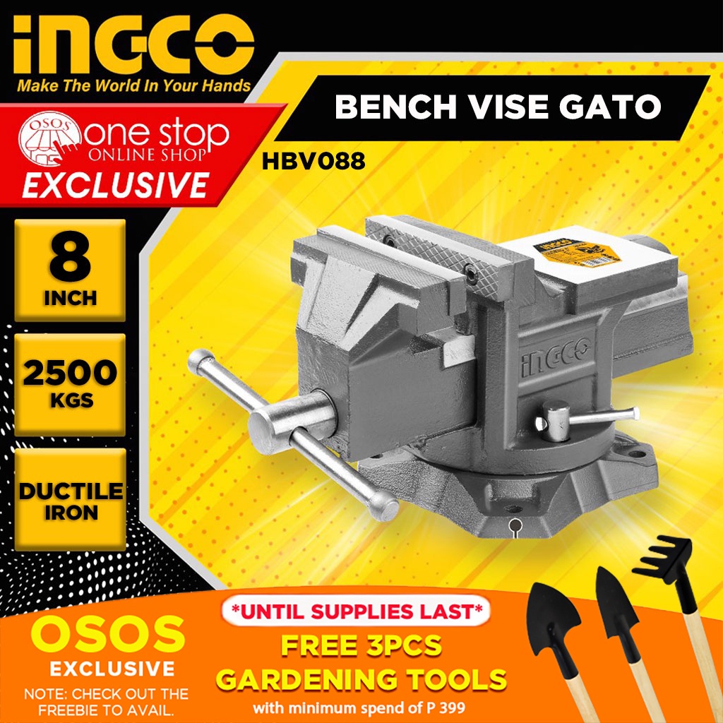 Ingco Tools Original Bench Vise Gato 6inches with Anvil HBV088 •OSOS ...