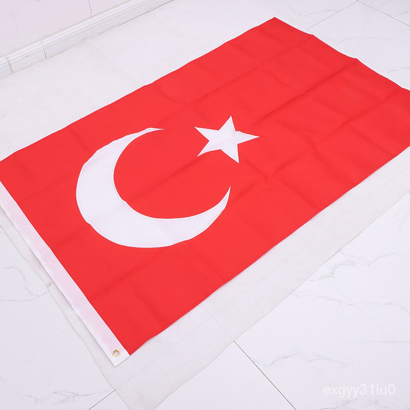spot Turkiye embroidery flag 90 * 150cm Oxford cloth flag Turkiye flag ...