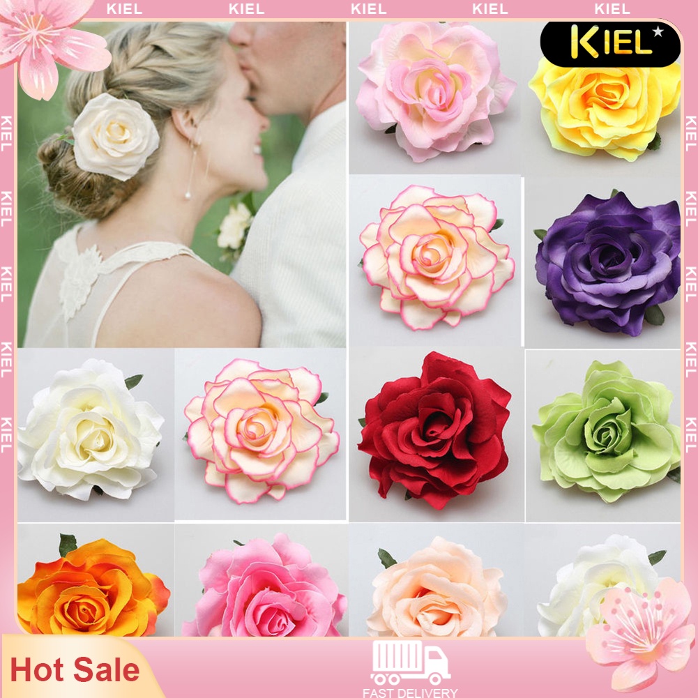Kiel Rose Flower Hairpin Brooch Wedding Bridal Bridesmaid Party ...