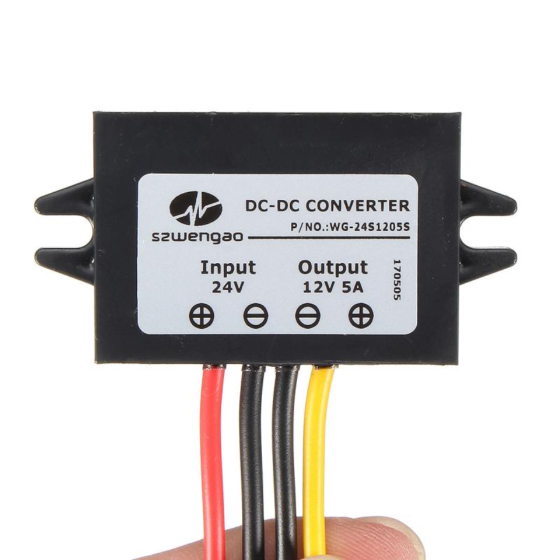 24V To 12V DC Converter Step Down Buck 5A 60W Waterproof Current ...