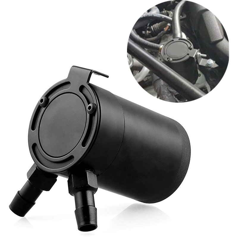 Universal Oil Catch Can Tank 2 Port Baffled Reservoir with Drain Valve ...