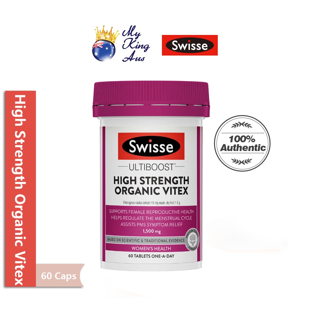 Swisse Ultiboost High Strength Organic Vitex 1500Mg 60 Tablets Female ...