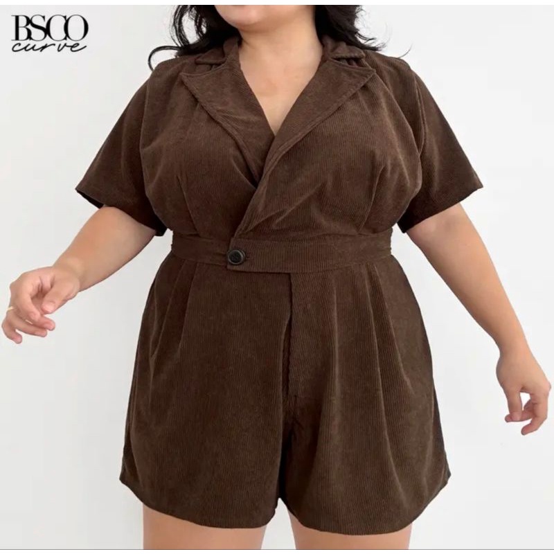 ONHAND PLUS SIZE XL-6XL BSCO CURVE BILLIE CORDUROY ROMPER! CHUBBY CURVY ...