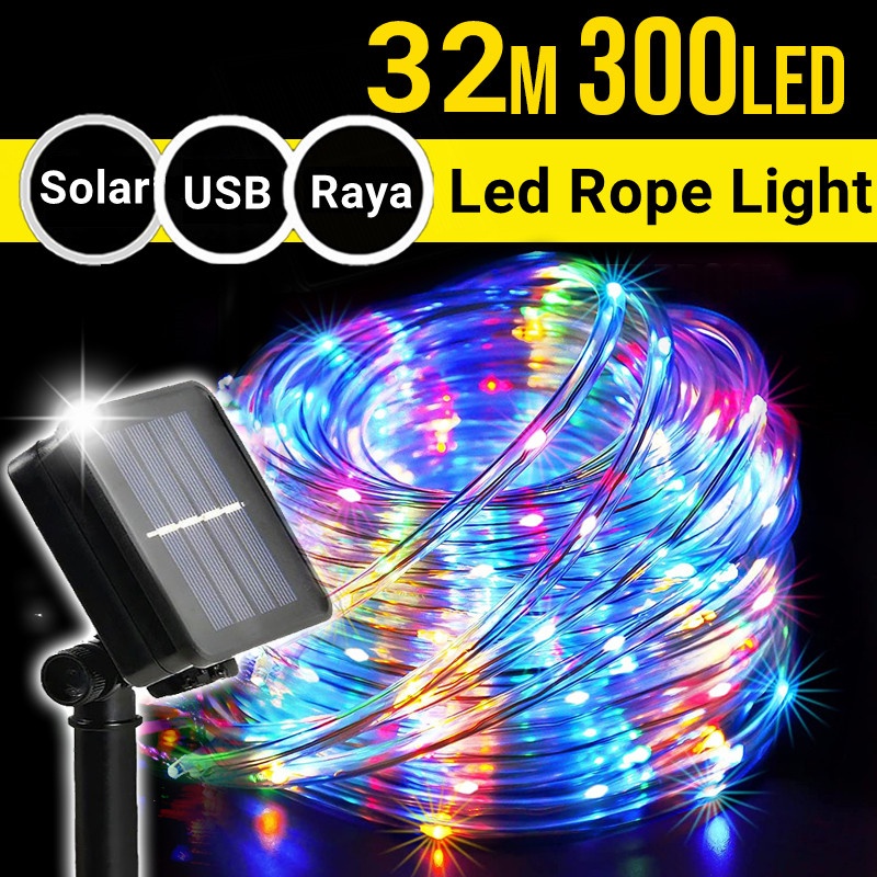 Ready StockRAYA Light 32Meter LED Strip Light Solar Rope Tube Light LED ...