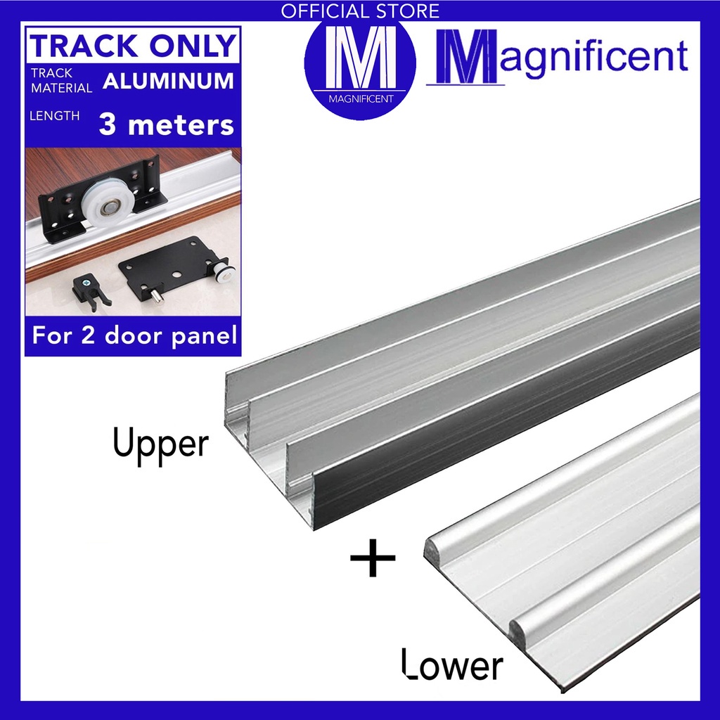 Sliding Wardrobe Top Bottom Aluminum Door Track Roller Rail | Shopee ...