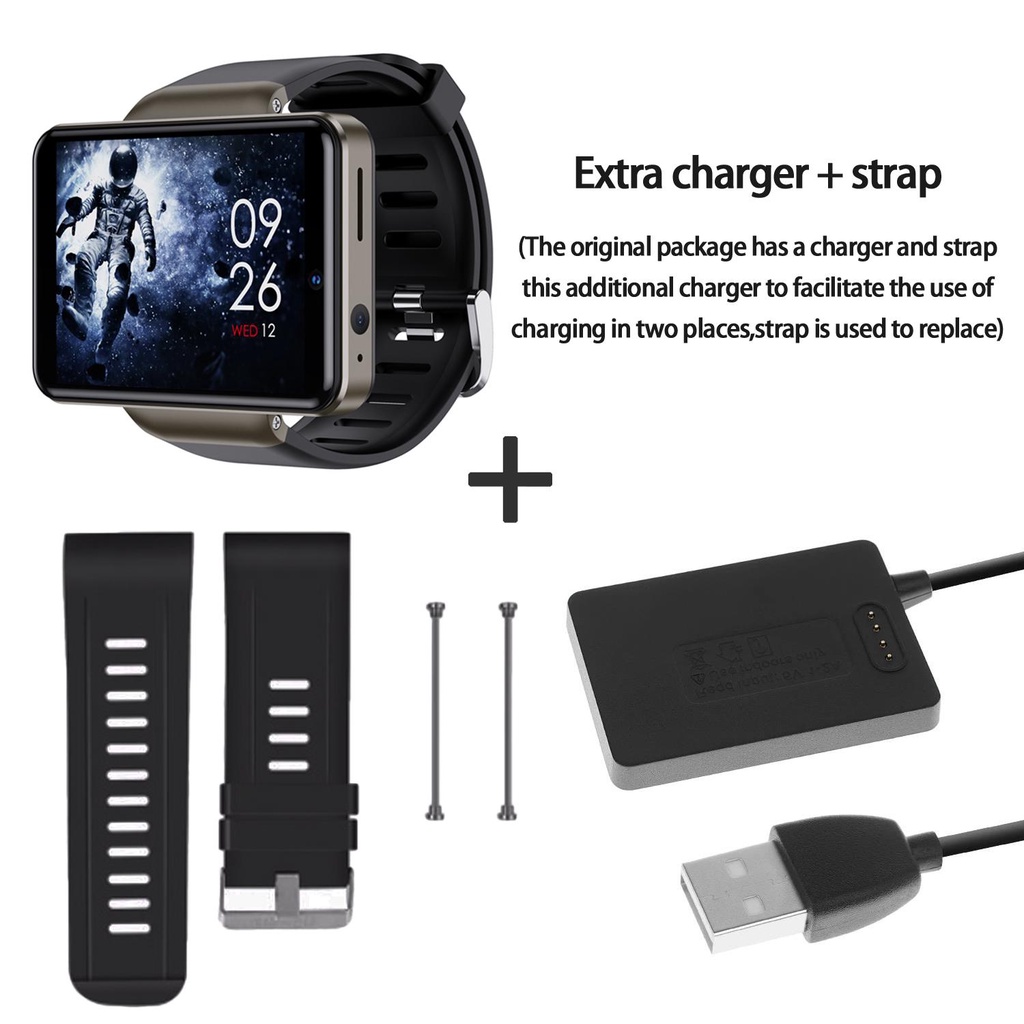 Rainbuvvy DM101 4G LTE Smart Watch With Extra Charger Strap 2.41 Inch ...