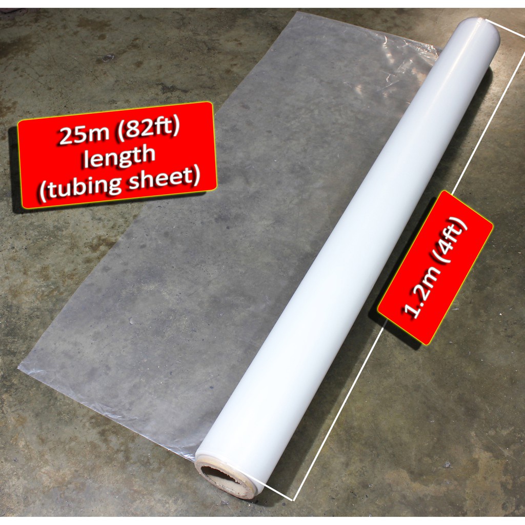 ♟ PE Sheet Polyethylene Tube 4ft tube, split cut 8ft x 25m x 50microns ...