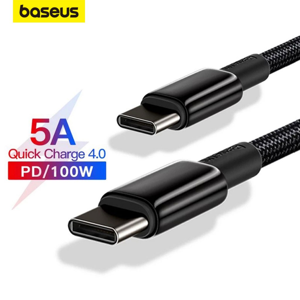 Baseus 100W USB C to USB Type C Cable Quick Charge 4.0 PD 100W Fast ...