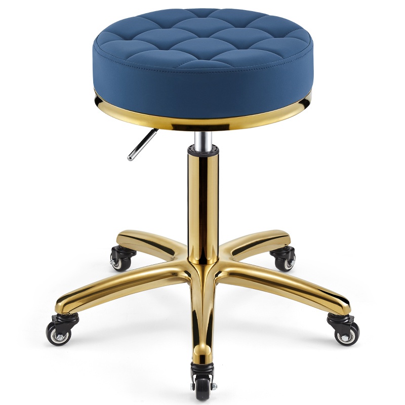 Beauty Stool Barber Shop Chair Rotating Lifting Round Golden Stool ...