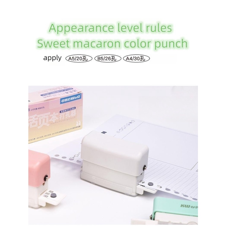 Six Hole Paper Punch Portable Hand Held Long Hole Punch for Paper Cards ...