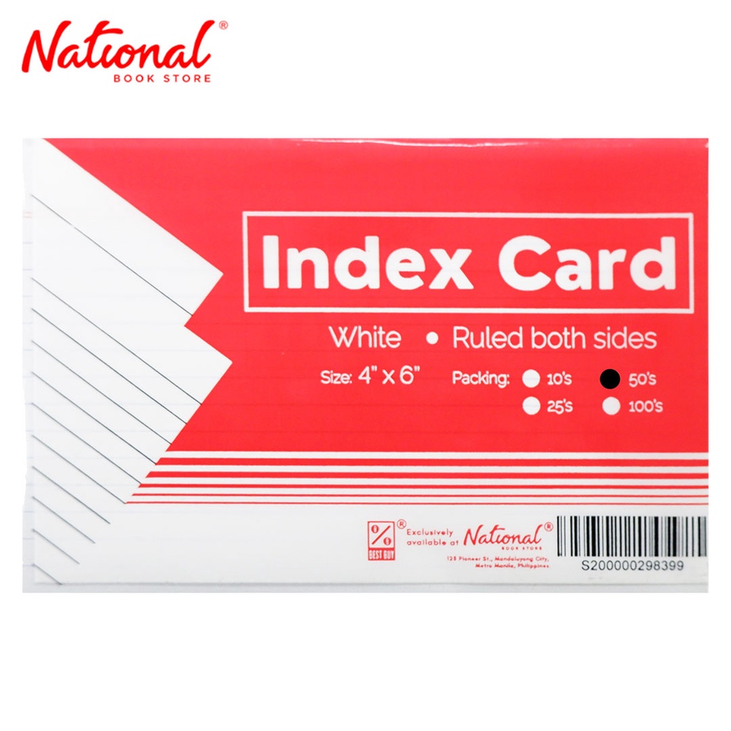Best Buy Index Card White 4x6 50's Ruled Both Sides - School & Office ...