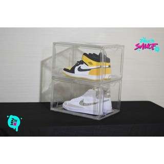 1PC ACRYLIC SHOE BOX SIDE DROP MAGNETIC FULLY TRANSPARENT STACKABLE ...