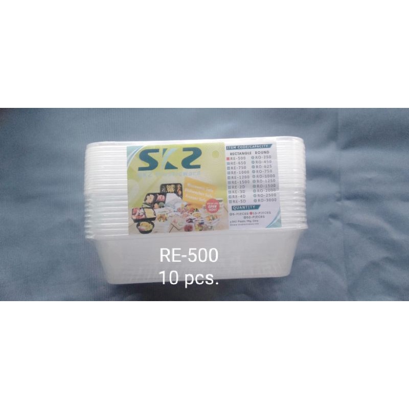№Rectangle Microwaveable Container ( RE-500 10pcs./pack) | Shopee ...