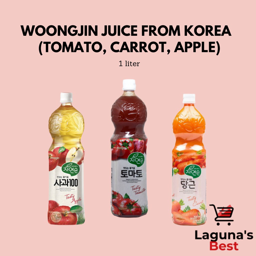 ♈☫☑Woongjin Juice from Korea 1 liter ( Tomato, Carrot, Apple) | Shopee ...