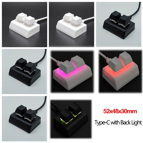 Mechanical Keyboard Custom Keypad 2 Keys Shortcut Keys with Lights ...