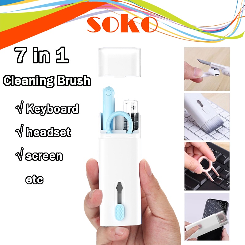 7-in-1 Computer Keyboard Cleaner Brush Kit Earphone Cleaning Pen For ...