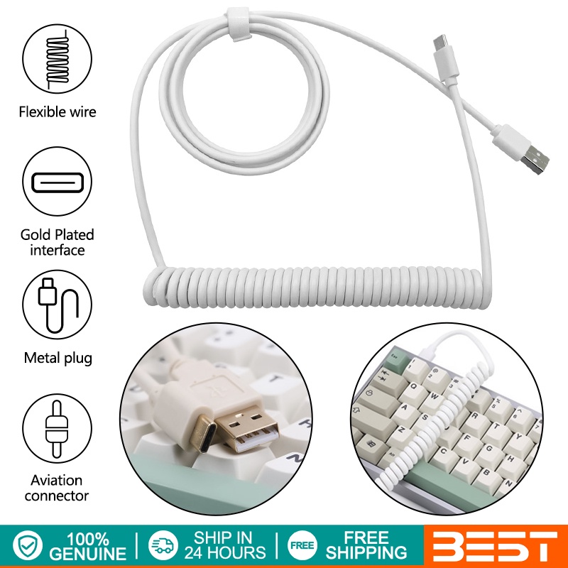 Mechanical Keyboard Custom Coiled Cable Wire GH60 Aviator USB Type C ...