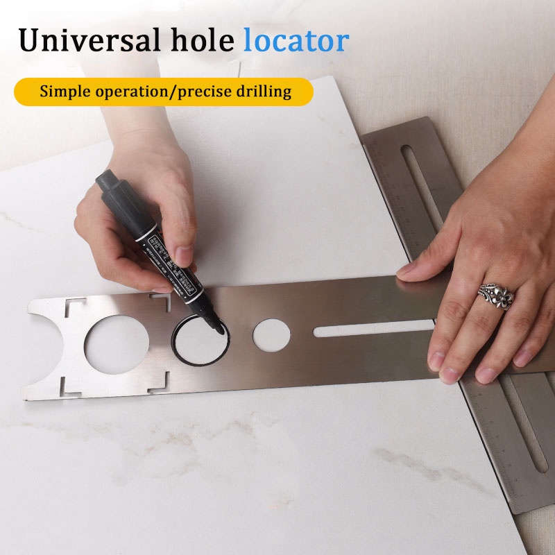 Tile hole locator Multifunctional punching positioning ruler Adjustable ...